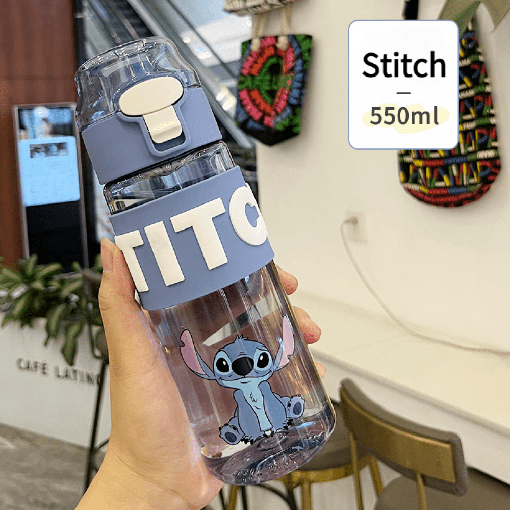 Stitch 550ml Plastic Material Water Bottle Leak-Proof with Locking ...