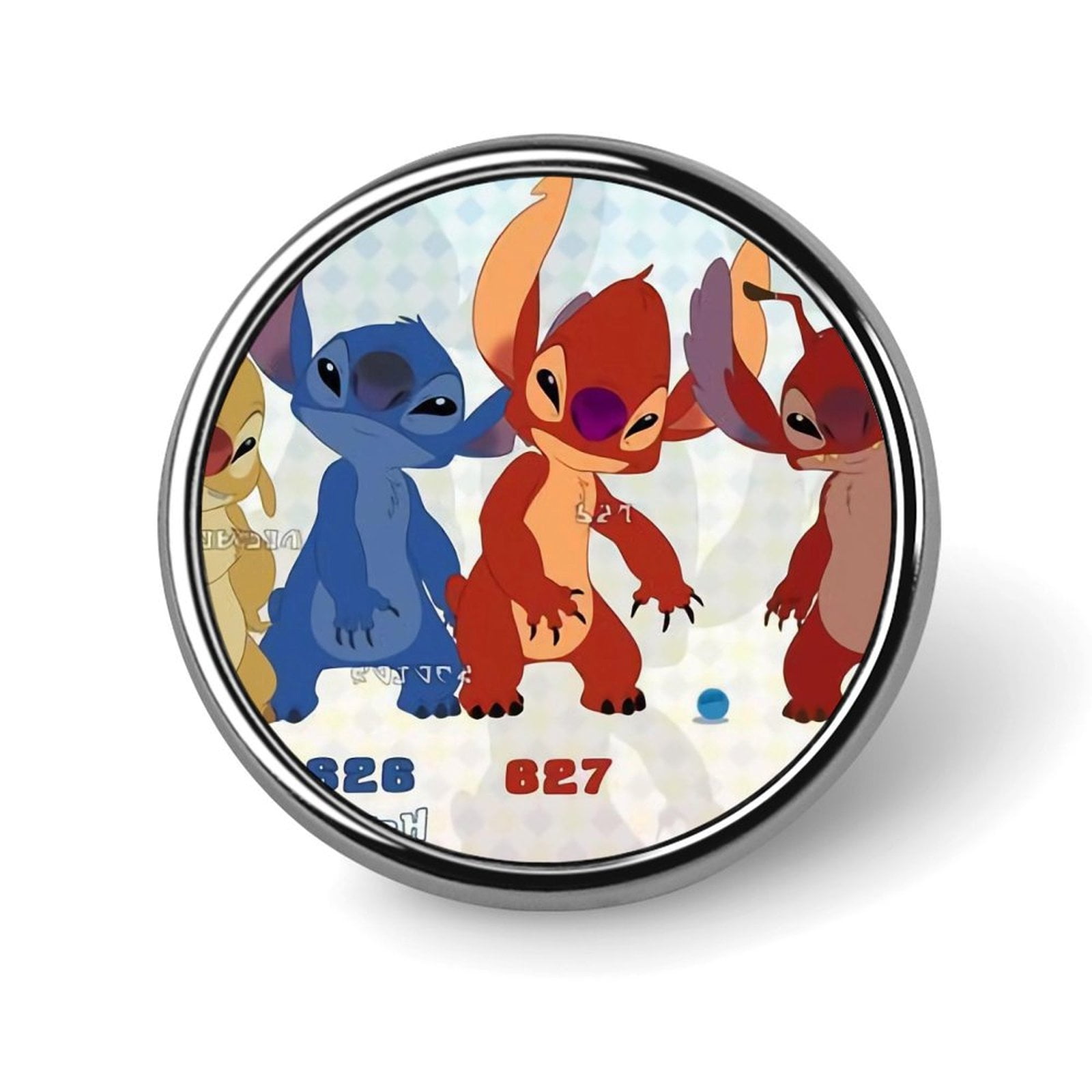 Stitch 987 DIY Round Badge Aluminum Alloy Badges Fashionable Lapel Pin ...