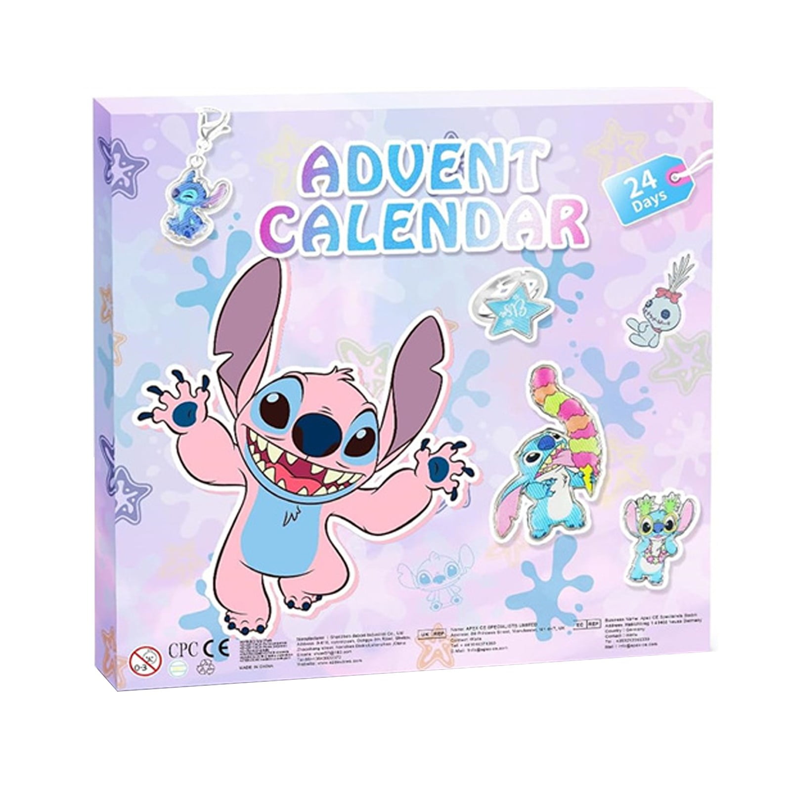 Stitch Advent Calendar 2024 Girls, 24 Days Christmas Countdown Calendar ...