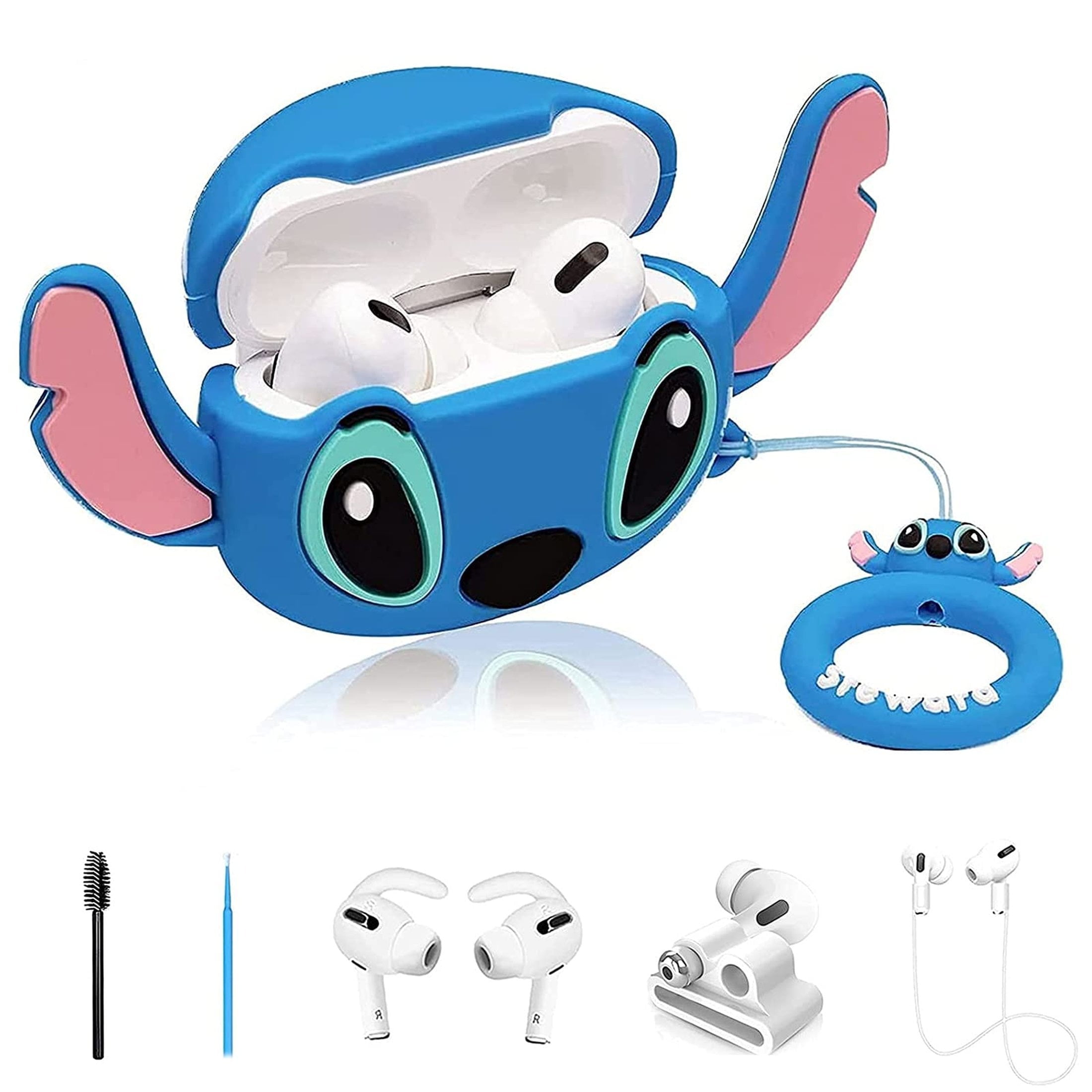 Stitch Airpod Pro Fun Kit with Silicone Cover, Ear Hooks, and ...