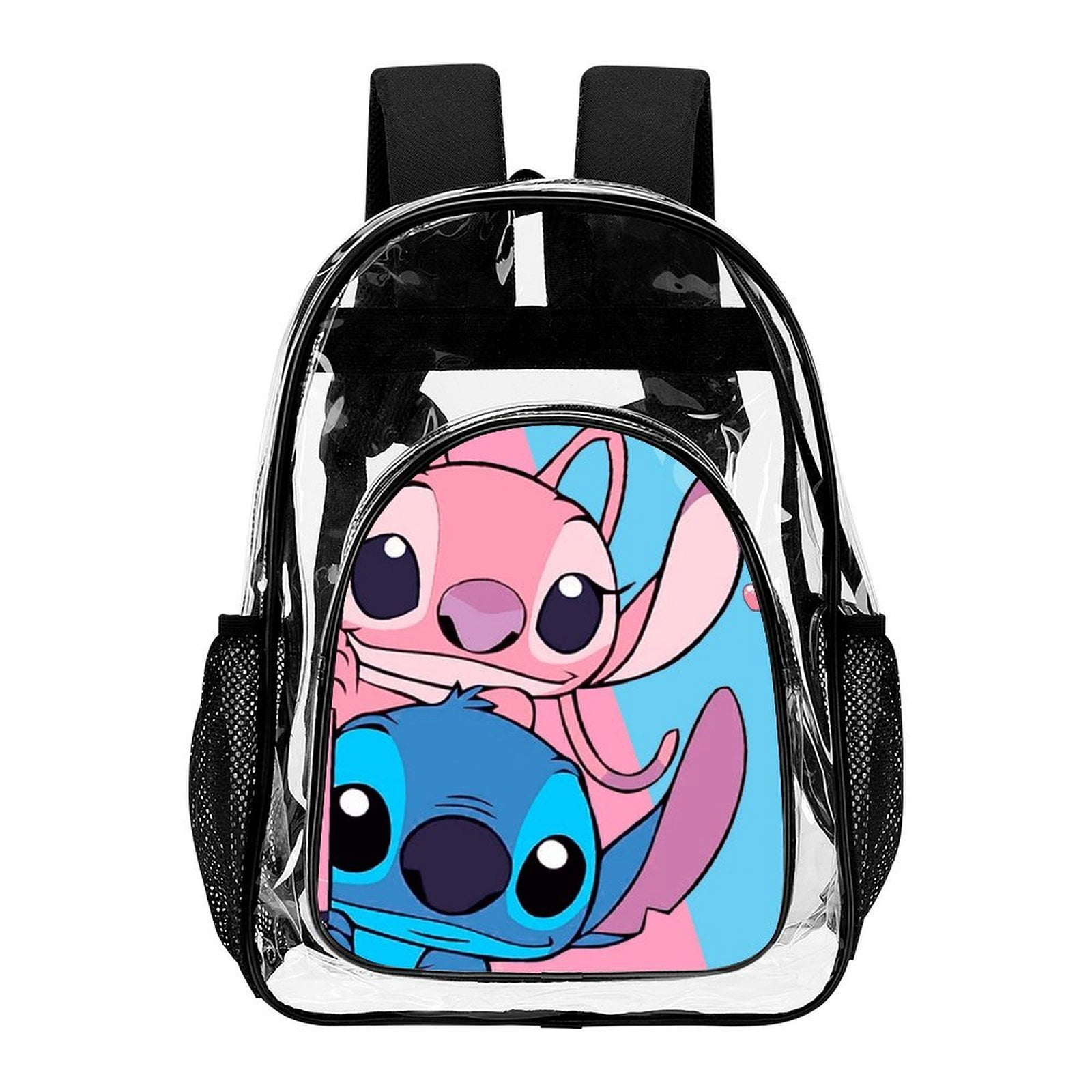 Stitch And Angel 56 Large Clear Backpack Heavy Duty Transparent See Through PVC Bookbag with ...