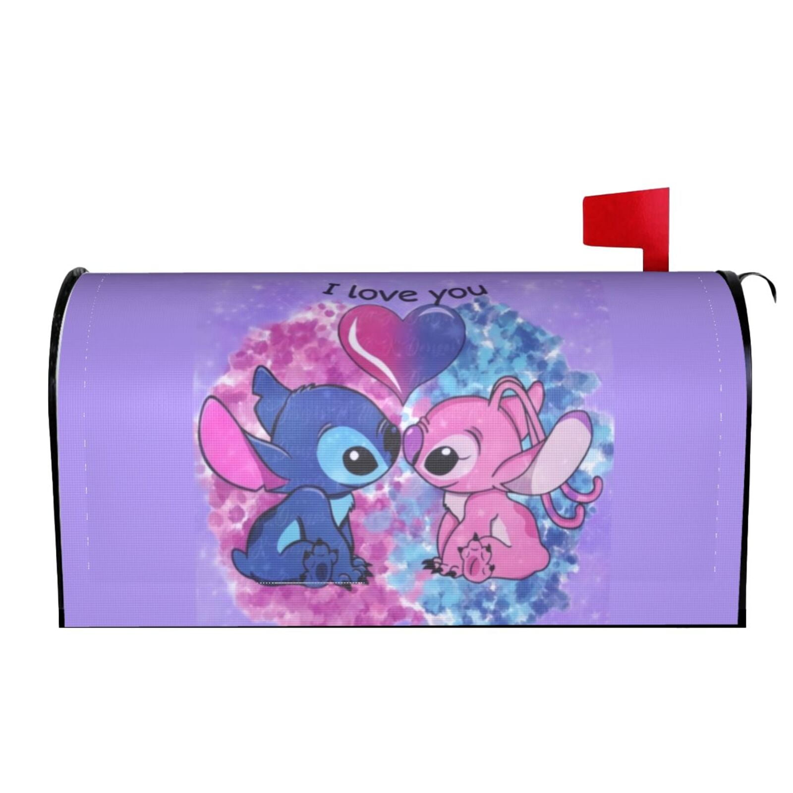 Stitch And Angel Cartoon Character Mailbox Cover Magnetic Standard Size ...