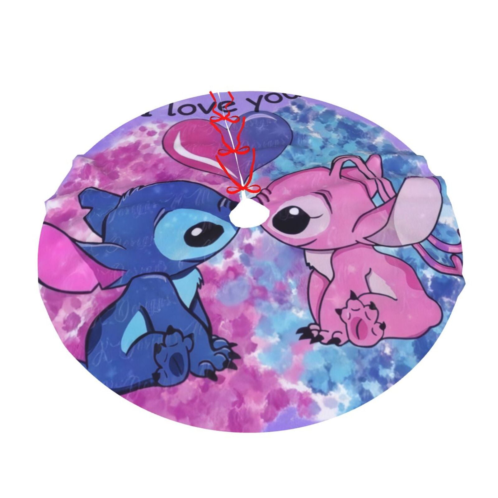 Stitch And Angel Christmas Tree Skirt,Stitch And Angel Tree Skirt,Soft ...