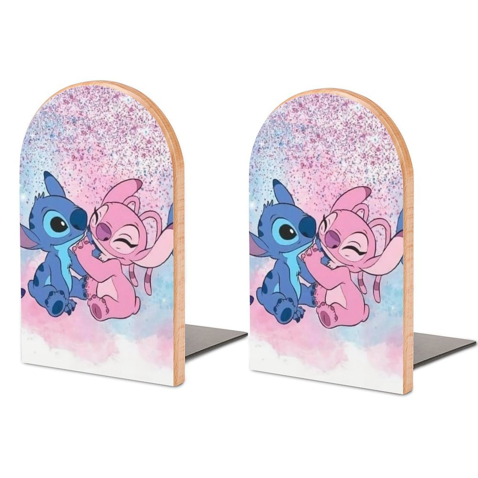 Stitch And Angela Book Ends,Wood Bookend,Bookend for Shelves,Home ...