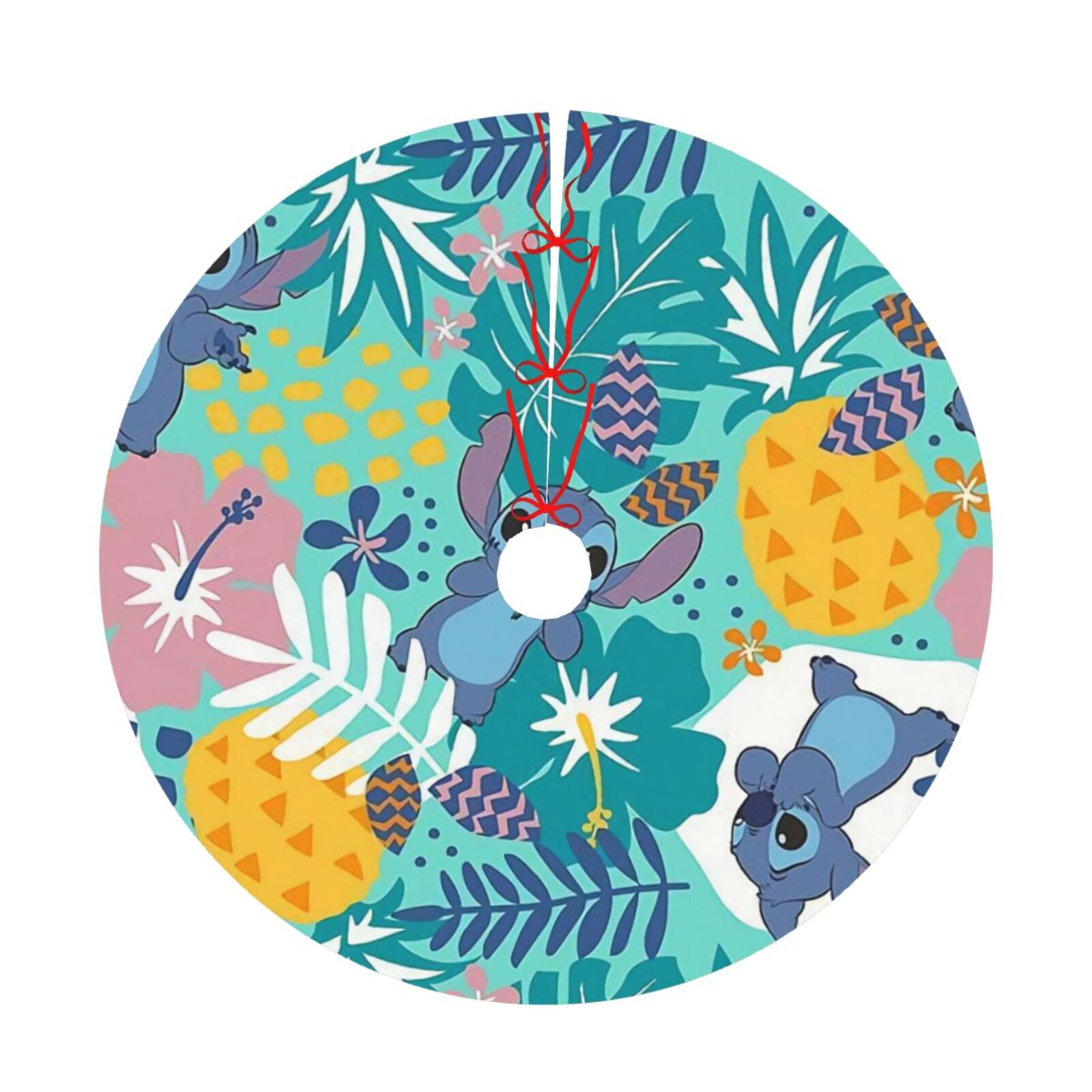 Stitch And Palm Leaves Christmas Tree Skirt 36 inch Tree Skirt Large ...