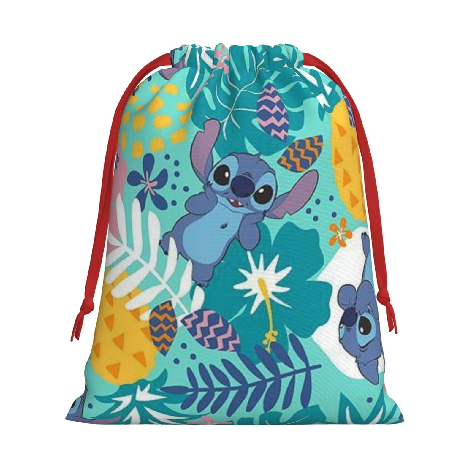 Stitch And Palm Leaves Drawstring Bag For Kids Adults Gifts Drawstring ...