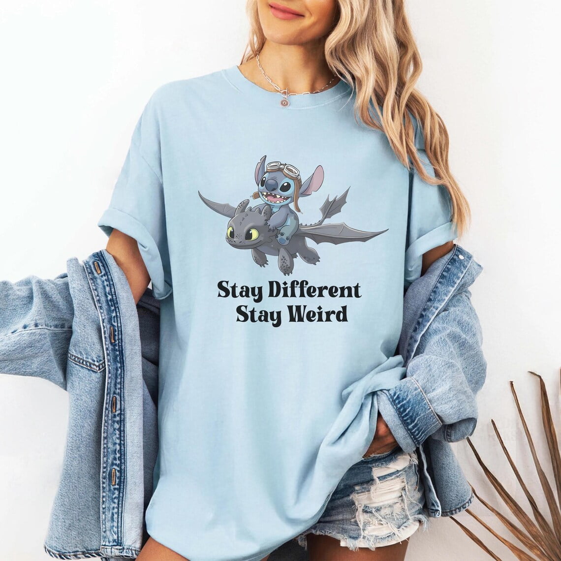 Stitch And Toothless Stay Different Stay Weird Shirt, How To Train Your ...