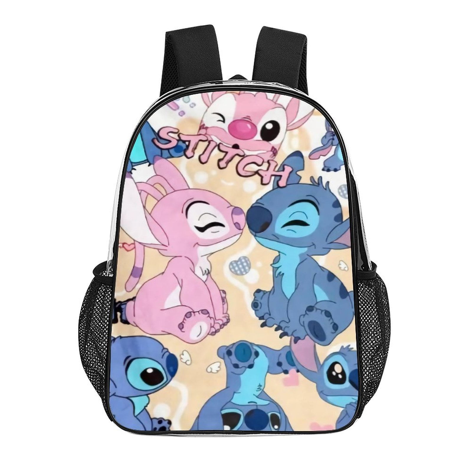 Stitch and Angel And Angel 17 Inch Clear Backpack Large Capacity Heavy ...