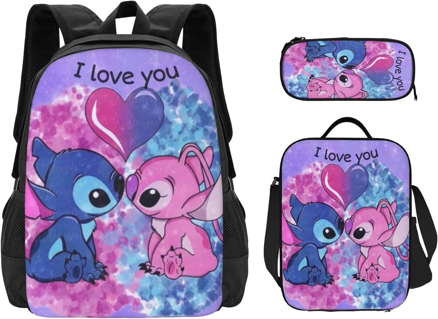 Stitch and Angel Backpack Cute School Backpack Cartoon Back Pack School ...