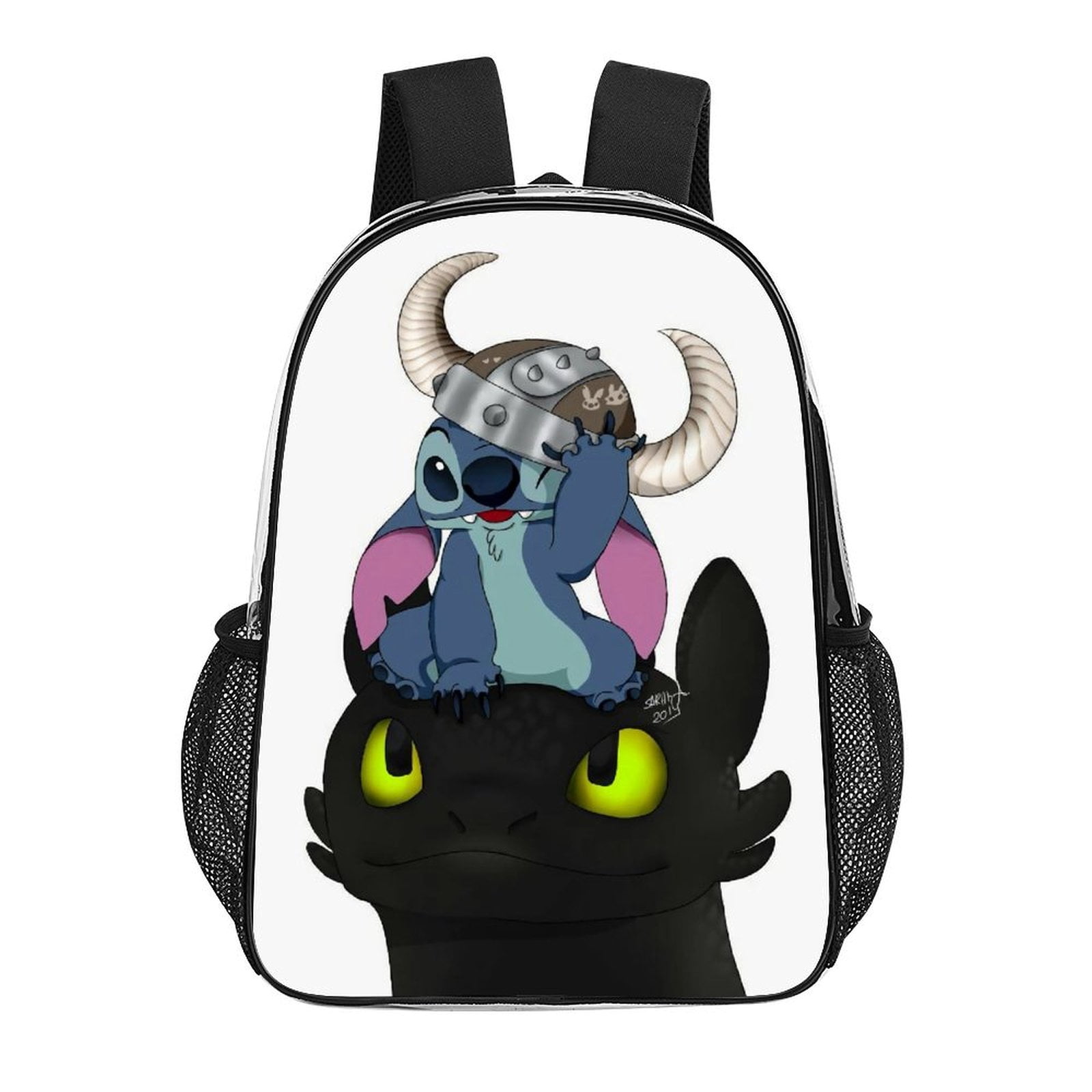 Stitch and Angel And Black Cat 17 Inch Clear PVC Backpack, Transparent ...