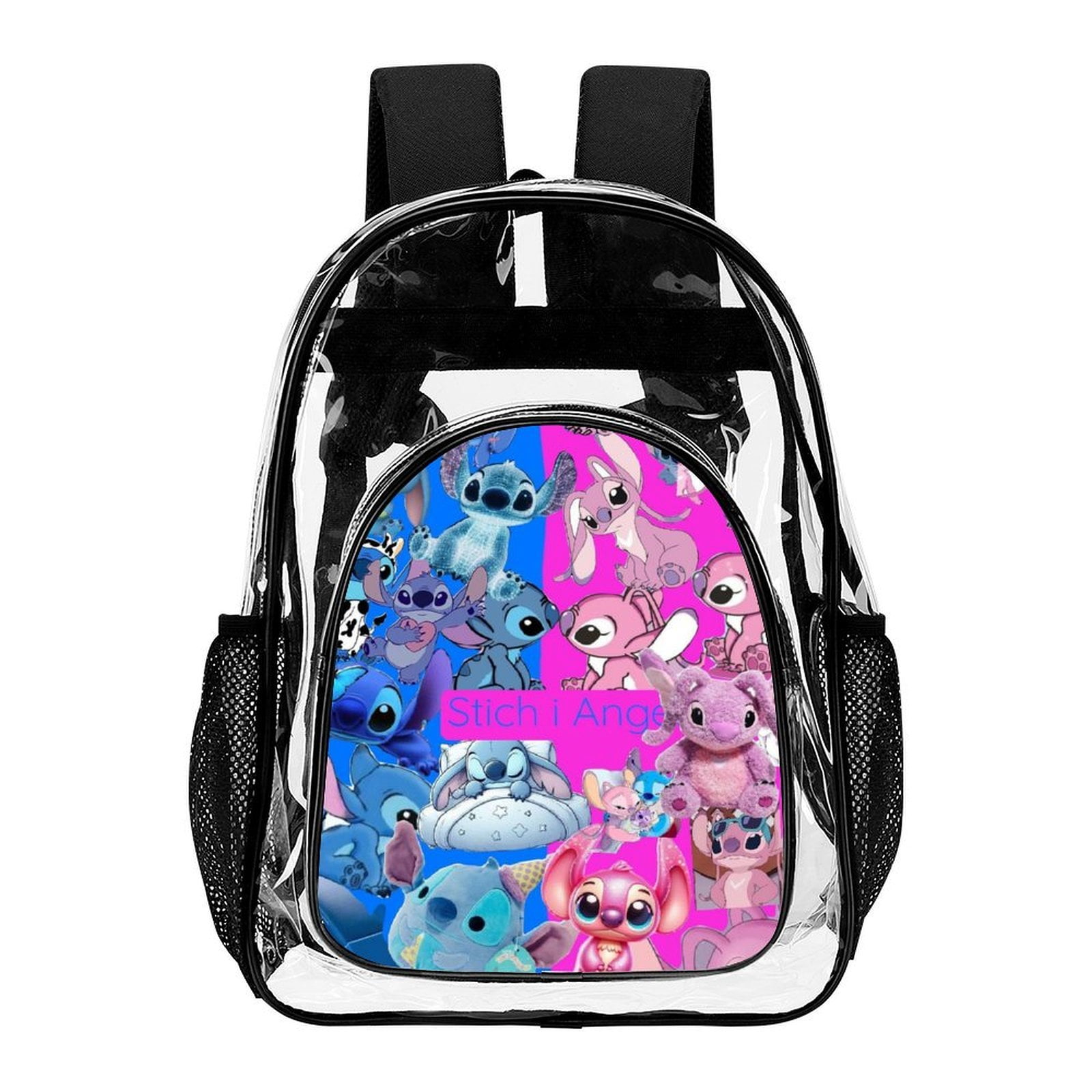 Stitch And Angel Clear Backpack Transparent Heavy Duty Bookbag Large ...