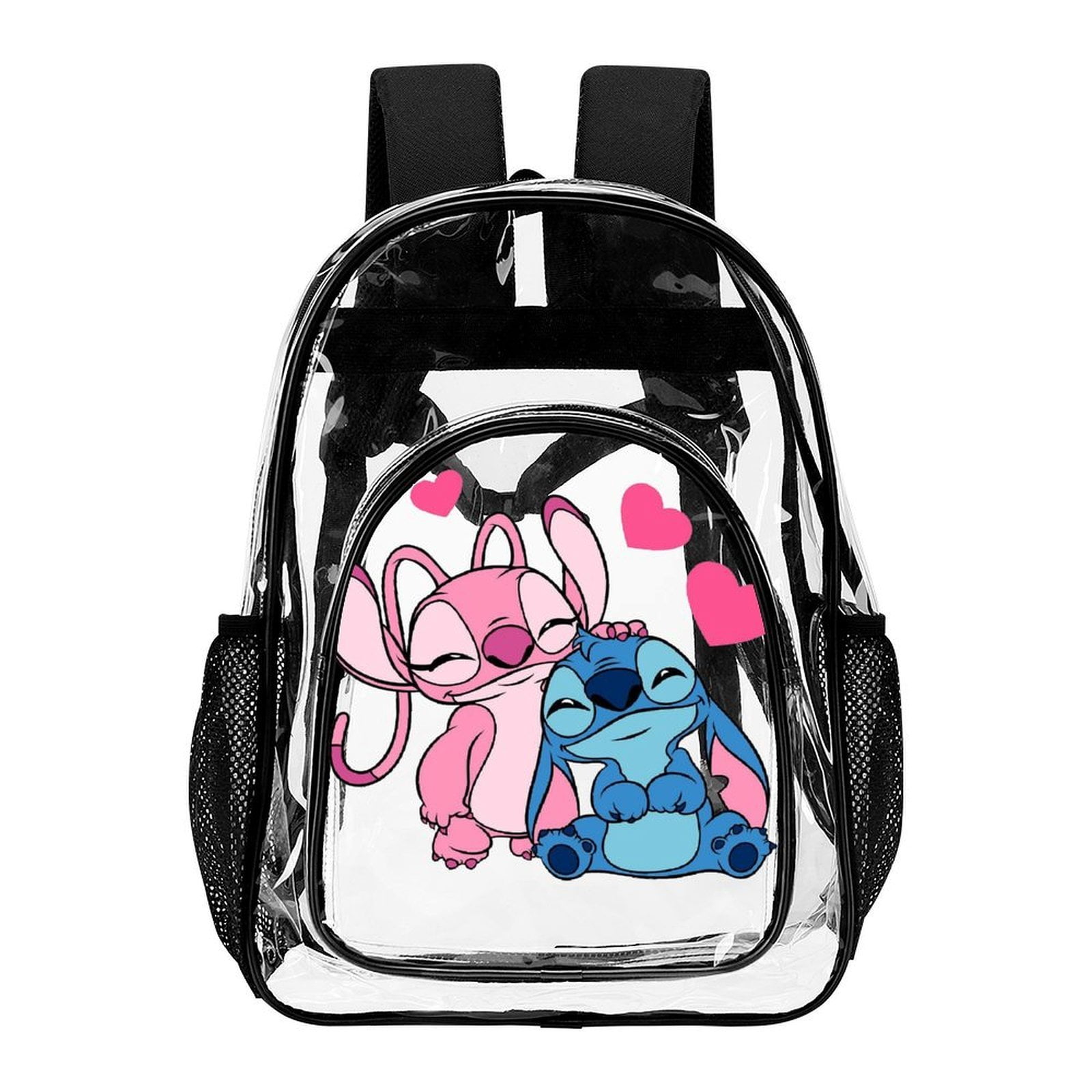 Stitch And Angel Clear Backpack Transparent Heavy Duty Bookbag Large ...