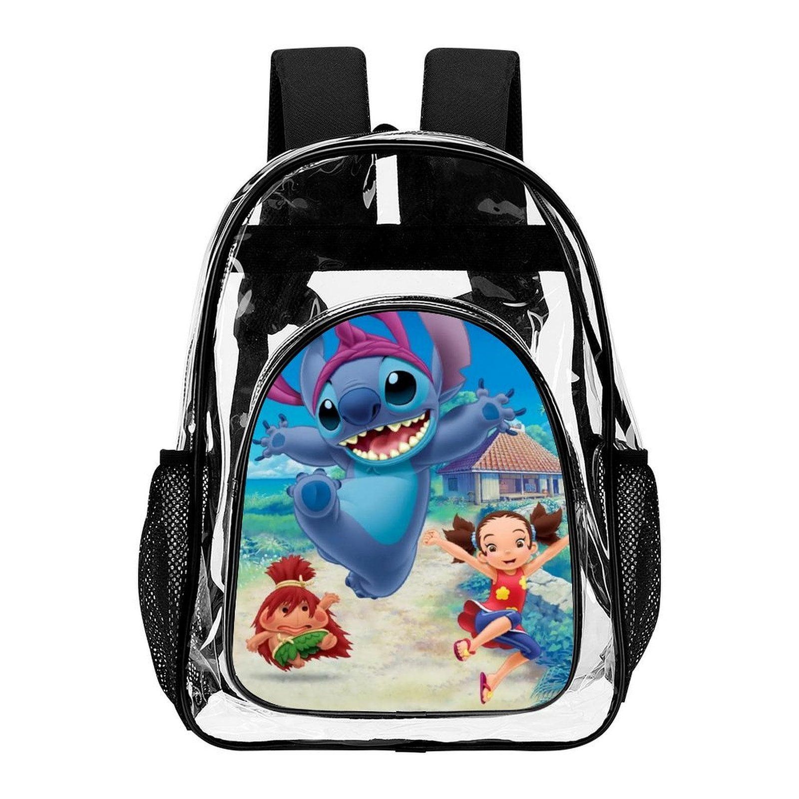 Stitch And Angel Clear Backpack Transparent Heavy Duty Bookbag Large ...