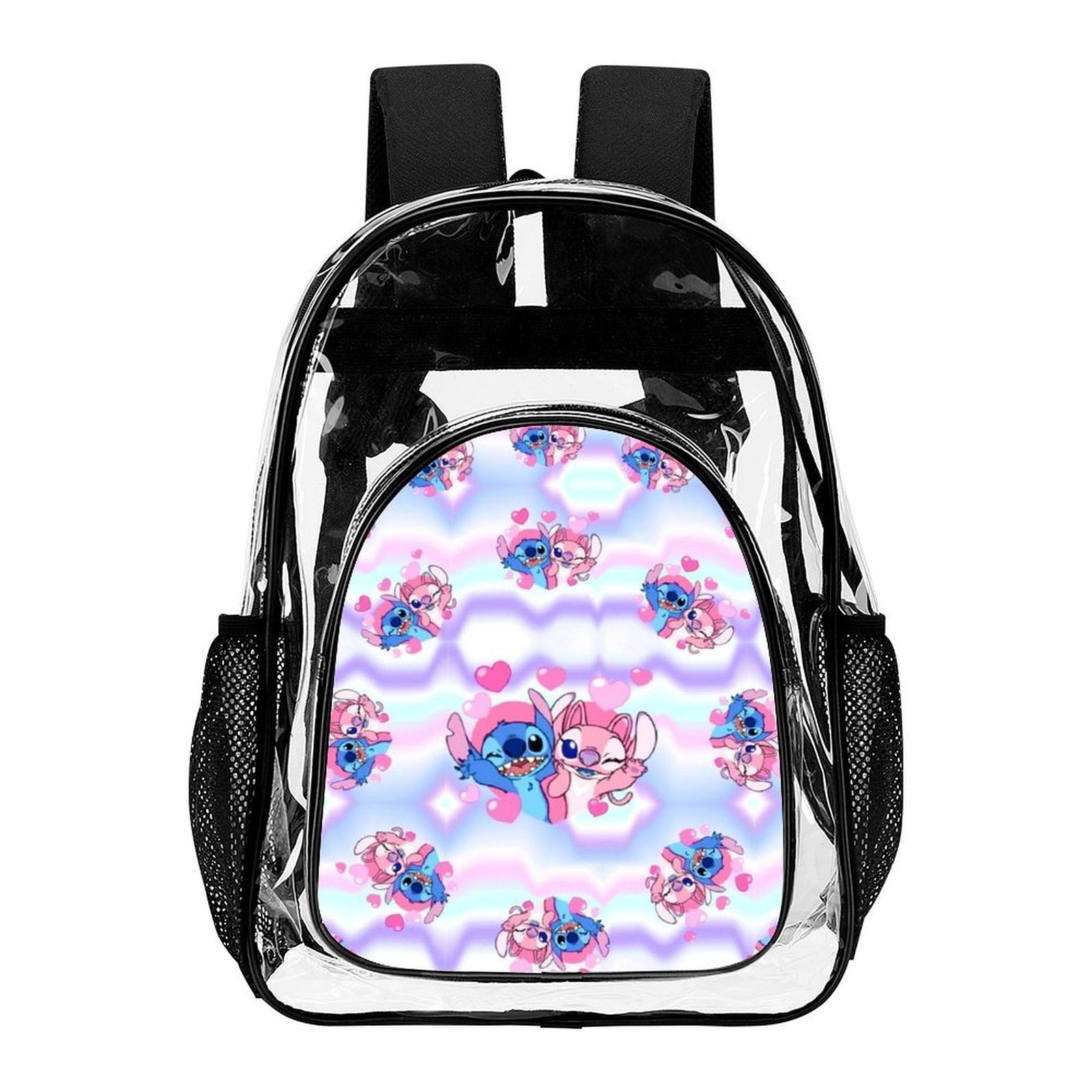 Stitch And Angel Clear Backpack Transparent Heavy Duty Bookbag Large ...