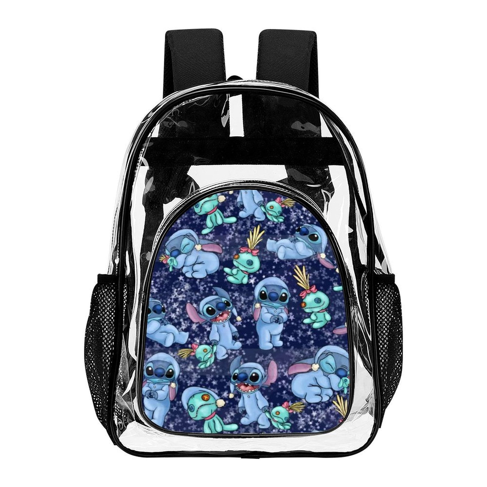 Stitch And Angel Clear Backpack Transparent Heavy Duty Bookbag Large ...