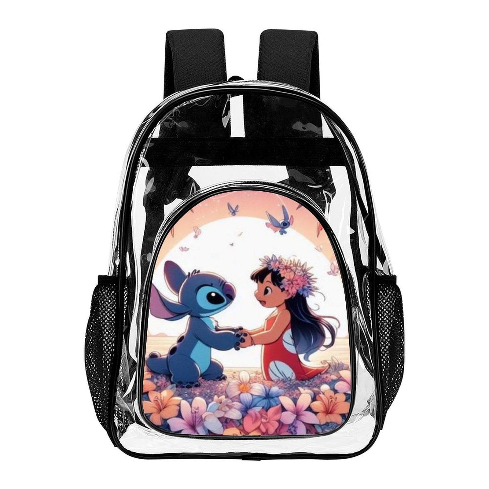 Stitch And Angel Clear Backpack Transparent Heavy Duty Bookbag Large ...