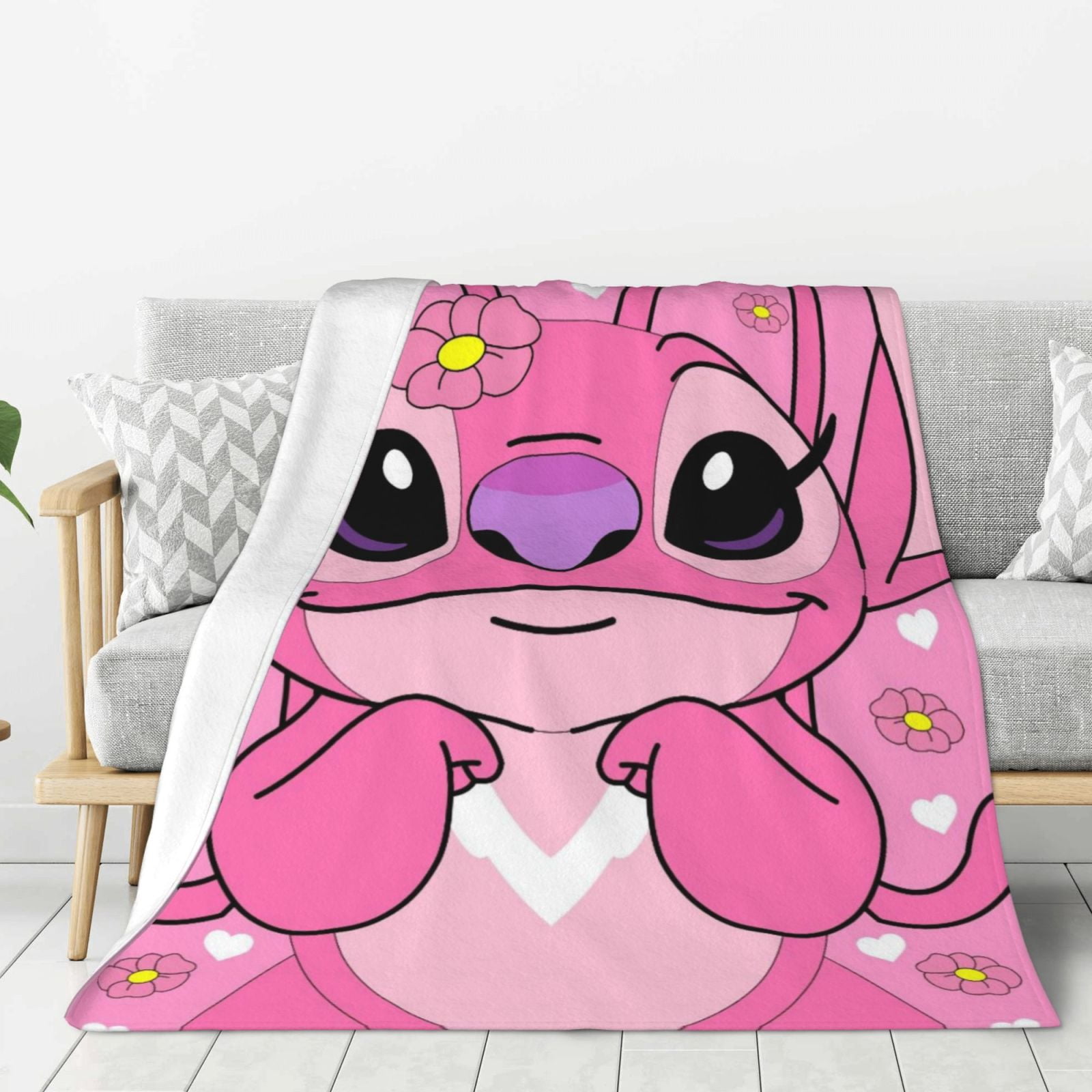 Stitch Angel Cute Clip Throw Blanket,Cooling Blankets for Hot Sleepers ...