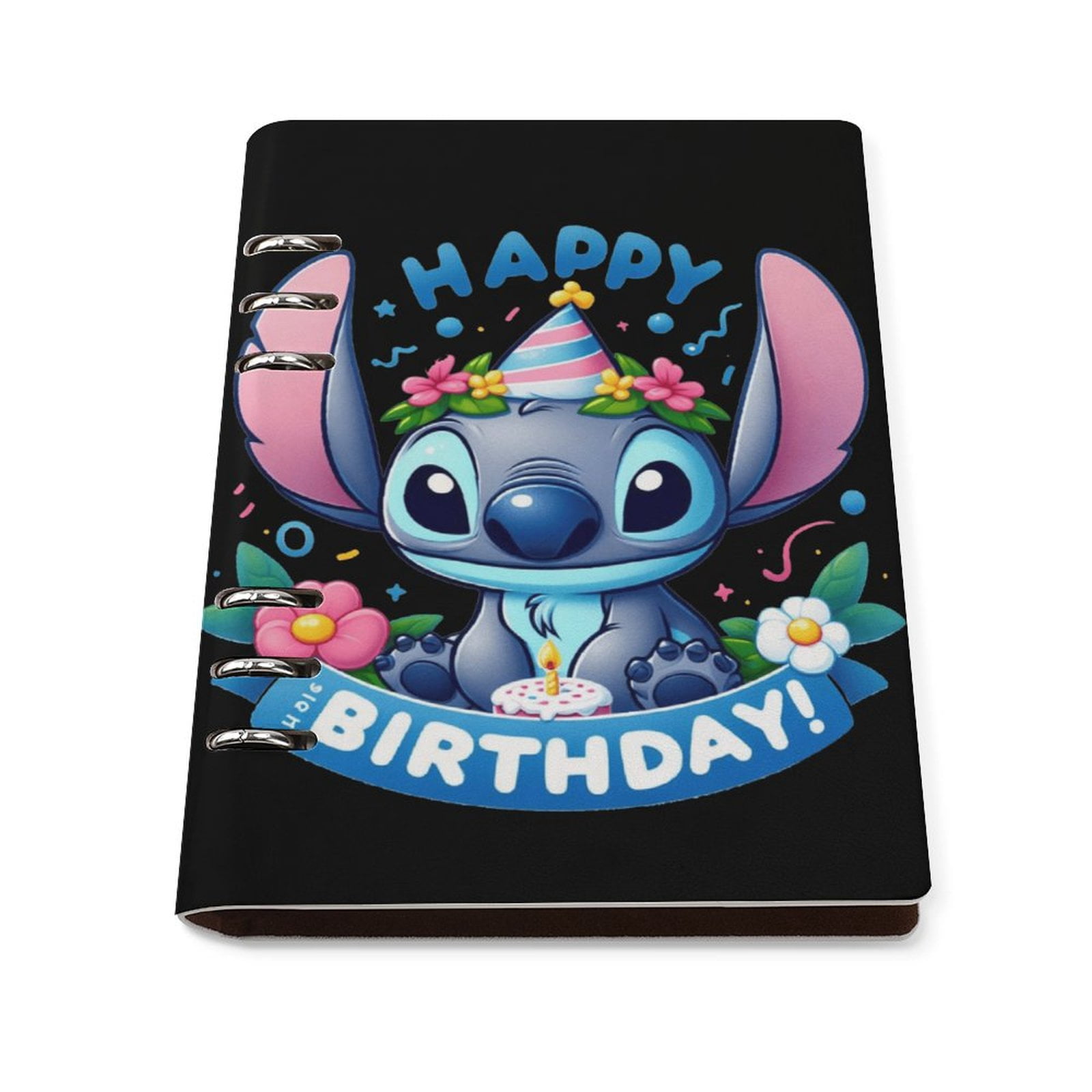 Stitch And Angel Happy Birthday Refillable Leather A5 Loose Leaf ...