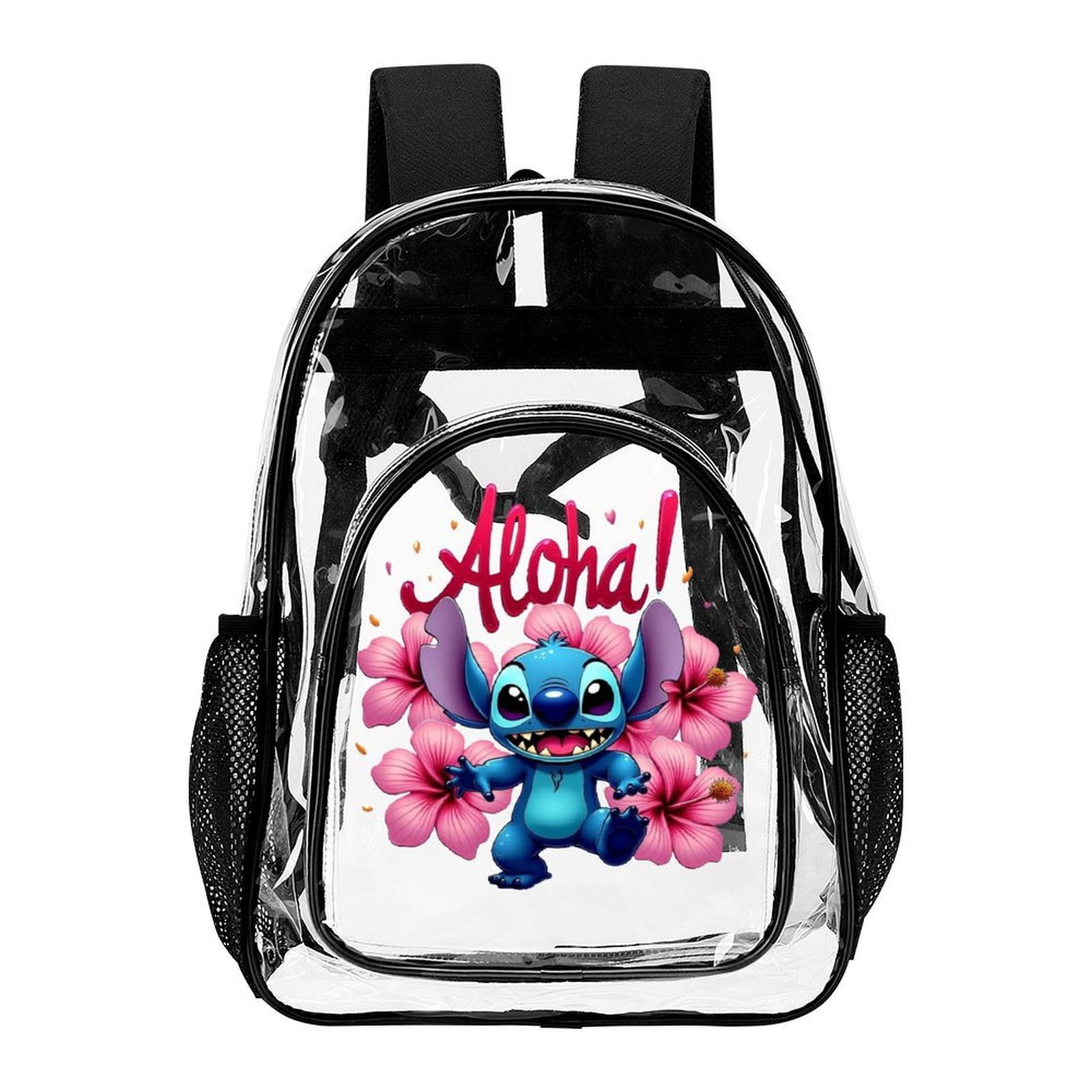 Stitch And Angel Hawaii Aloha Clear Backpack Transparent Heavy Duty ...