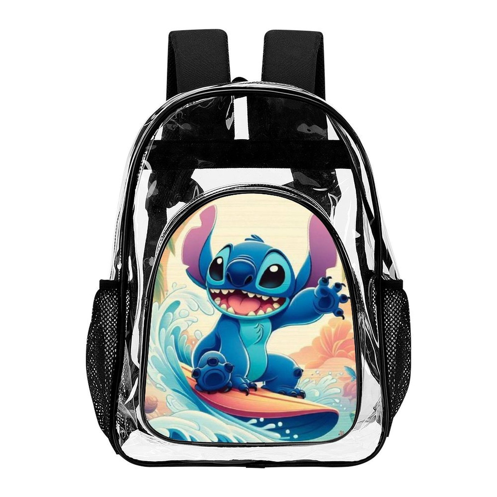Stitch And Angel Hawaiian Large Clear Backpack Heavy Duty Transparent ...