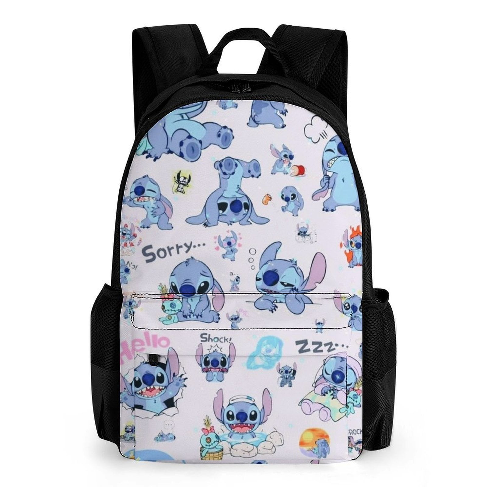 Stitch And Angel Laptop Backpack With Pockets Large Capacity Casual ...