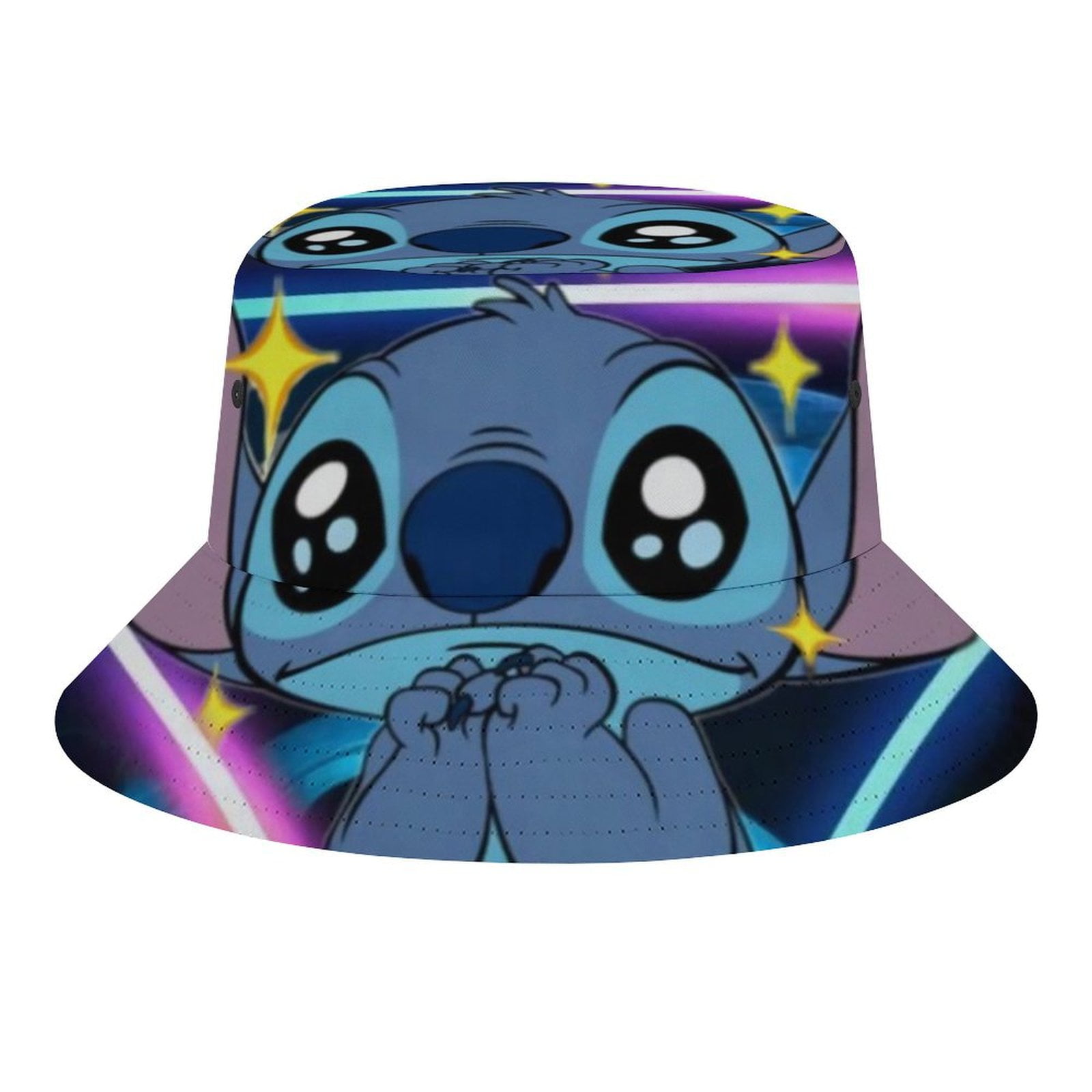 Stitch and Angel Ohana Adorable Pose Floral Logo5 Bucket Hat for Women ...