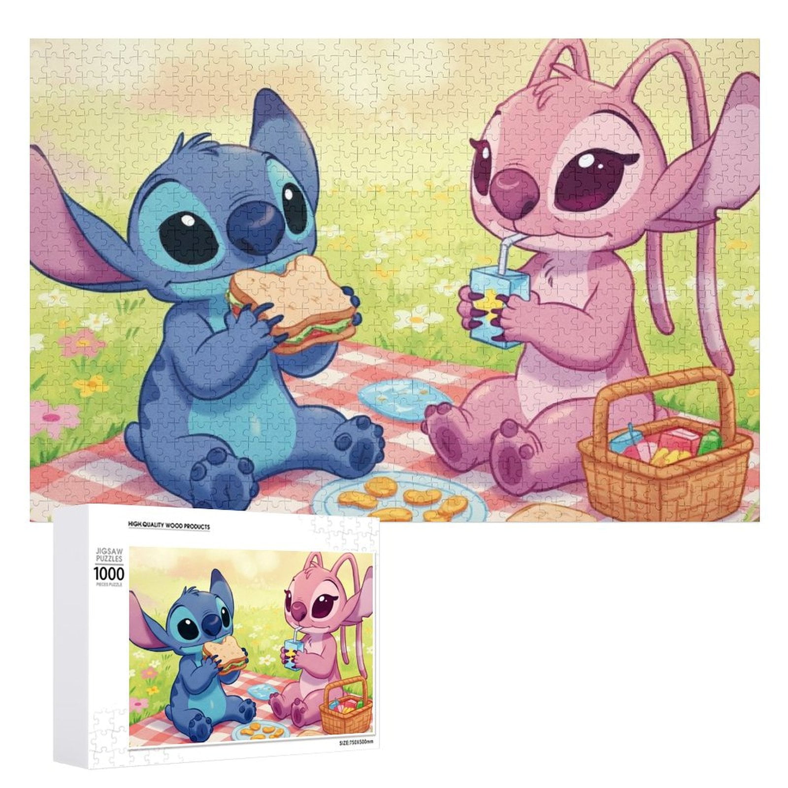 Stitch And Angel Picnic Camp Jigsaw Puzzles for Adults 1000 Pieces ...
