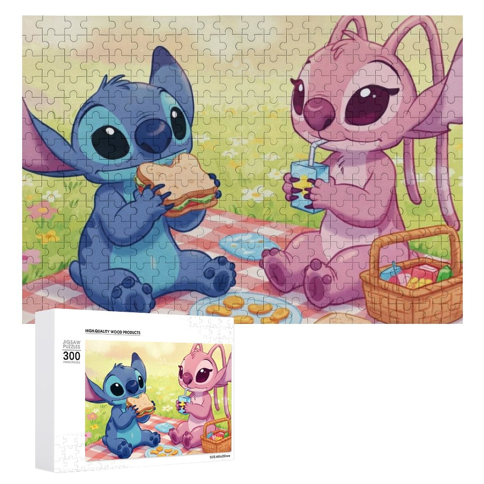 Stitch And Angel Picnic Camp Puzzles for Kids Ages 4-8 Year Old,Puzzles ...