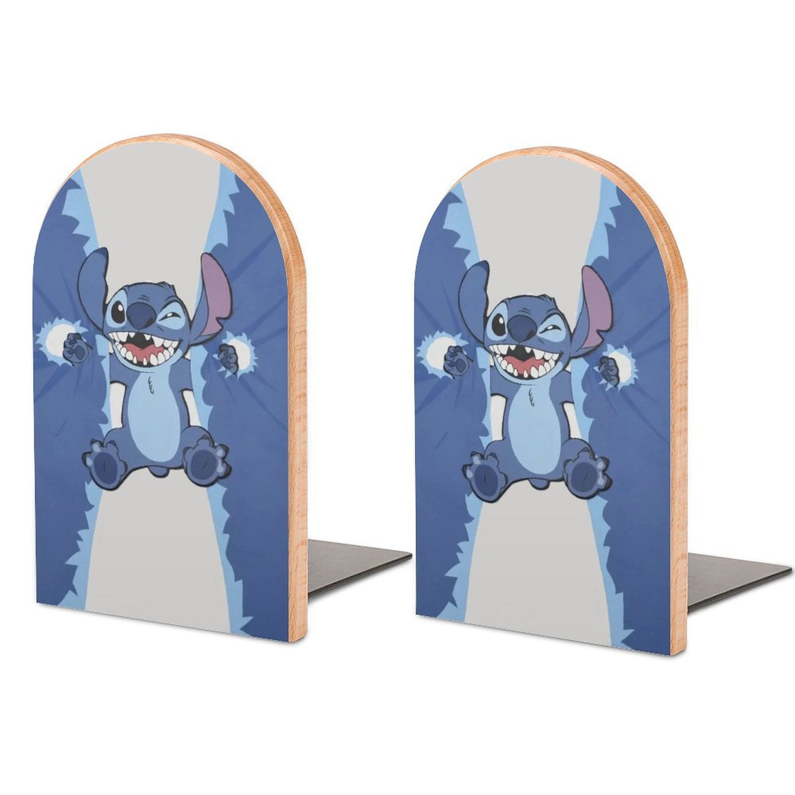 Stitch and Angel Tropical Breakout688 2PCS Wood Bookends for Shelves ...