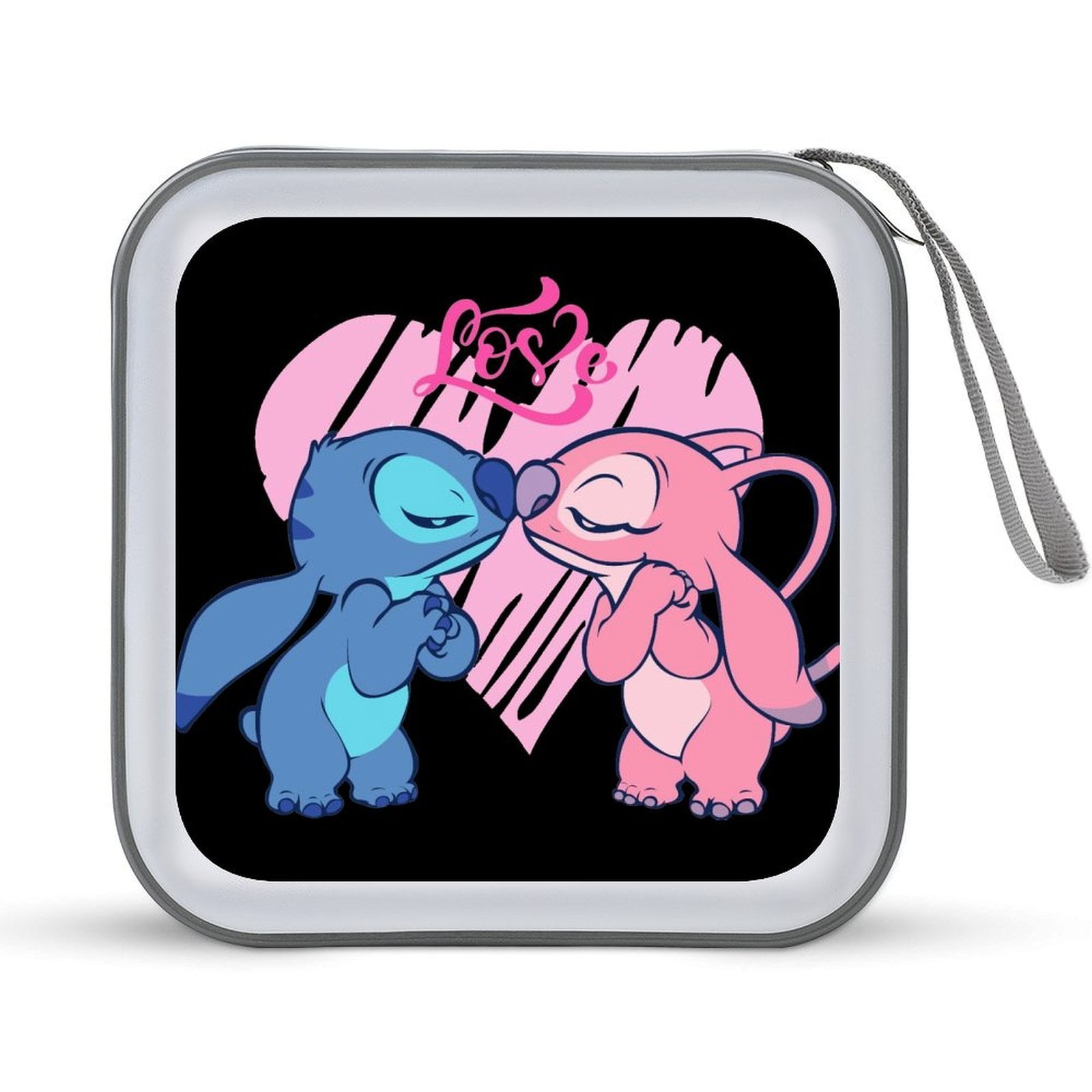 Stitch And Angel Valentine With Hearts 40 Capacity CD Storage Cases ...