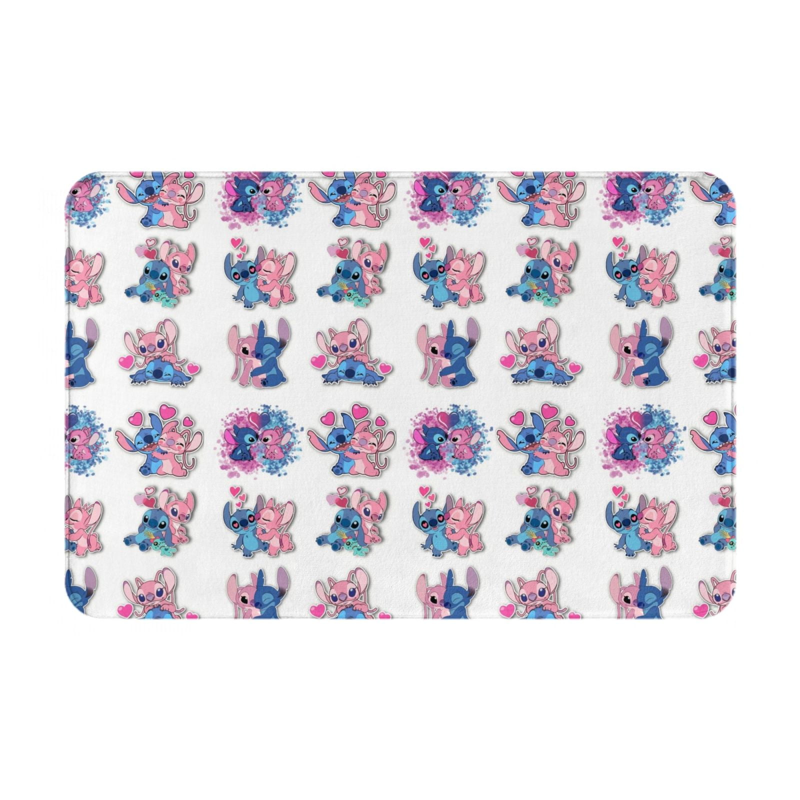 Stitch and Angela Area Rug Cartoon Decorative Rug Soft Shag Bathroom ...