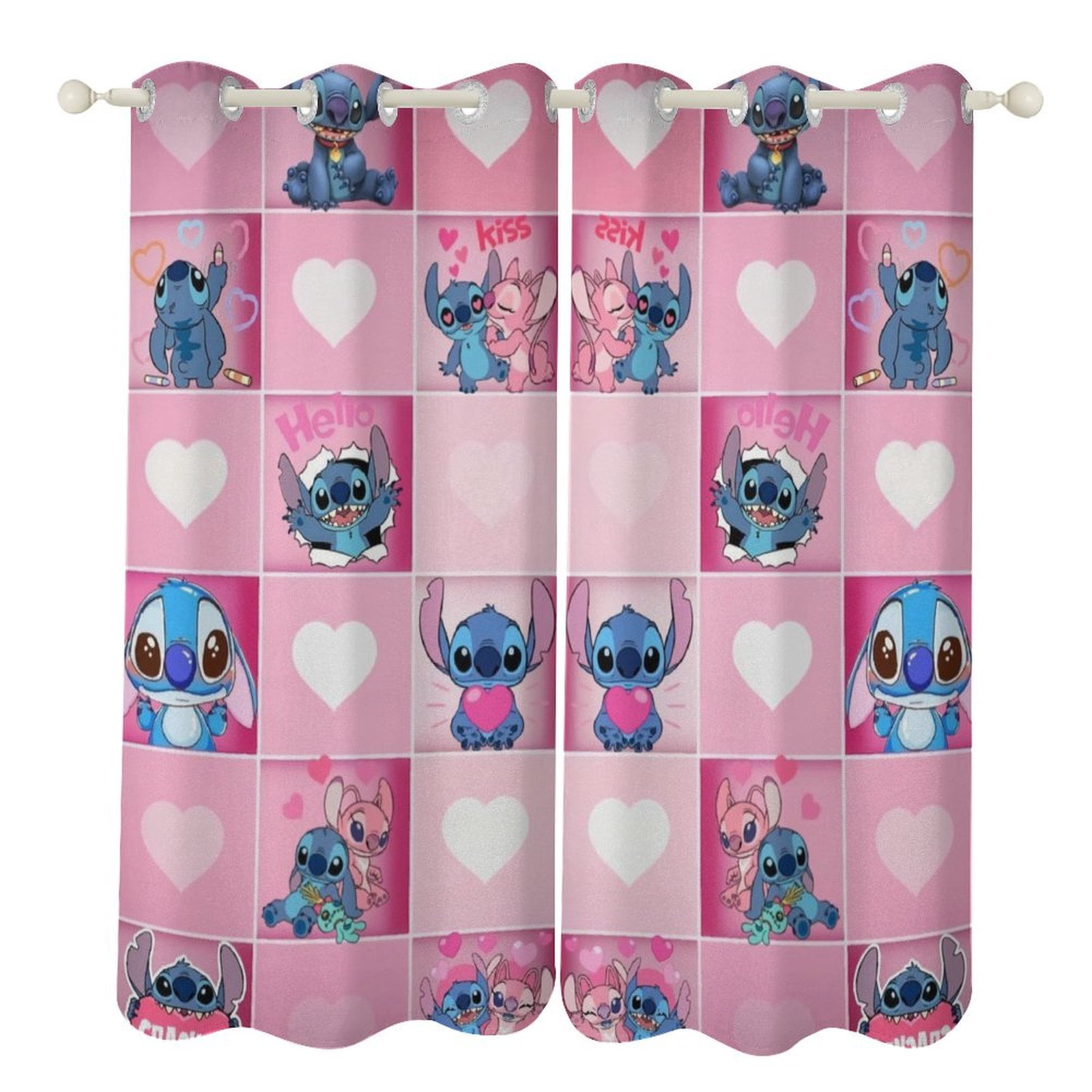 Stitch And Angela Curtains for Kids,Cartoon BlackOut Curtain for Boy ...