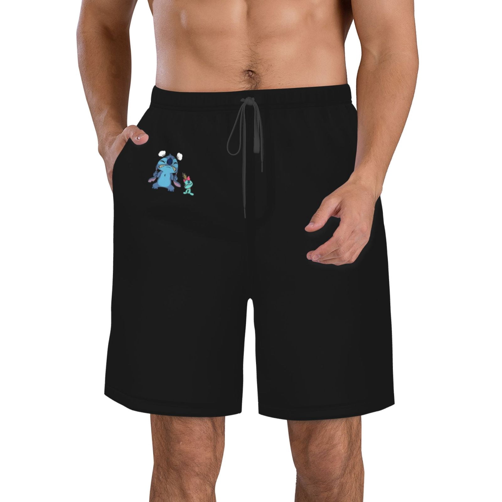 Stitch Angry Summer Beach Sign Mens Swim Trunks Quick Dry Board Shorts ...
