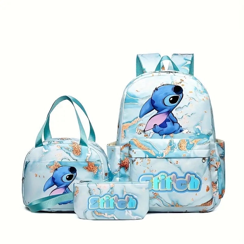 Stitch Anime Backpack Set 3 Pieces with Lunch Bag and Pencil Case for ...