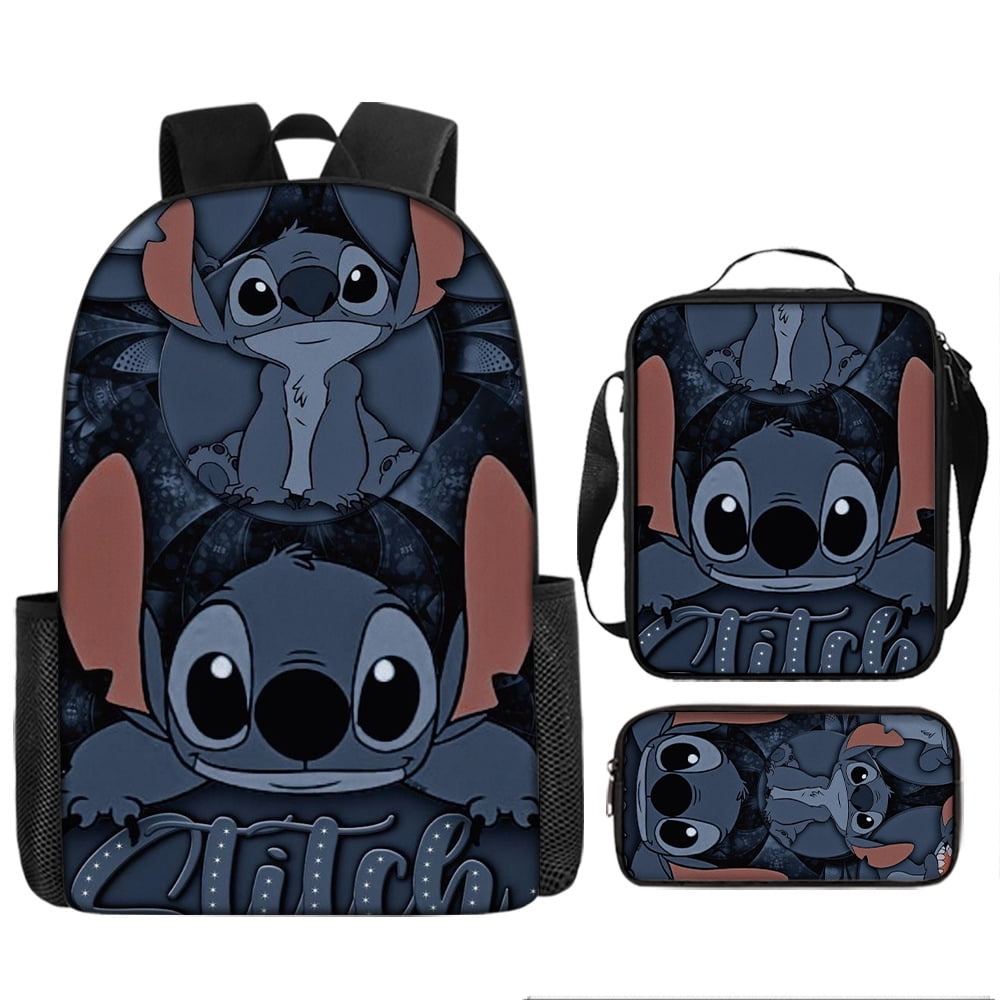 Stitch Anime Backpack Set 3 Pieces with Lunch Bag and Pencil Case for ...