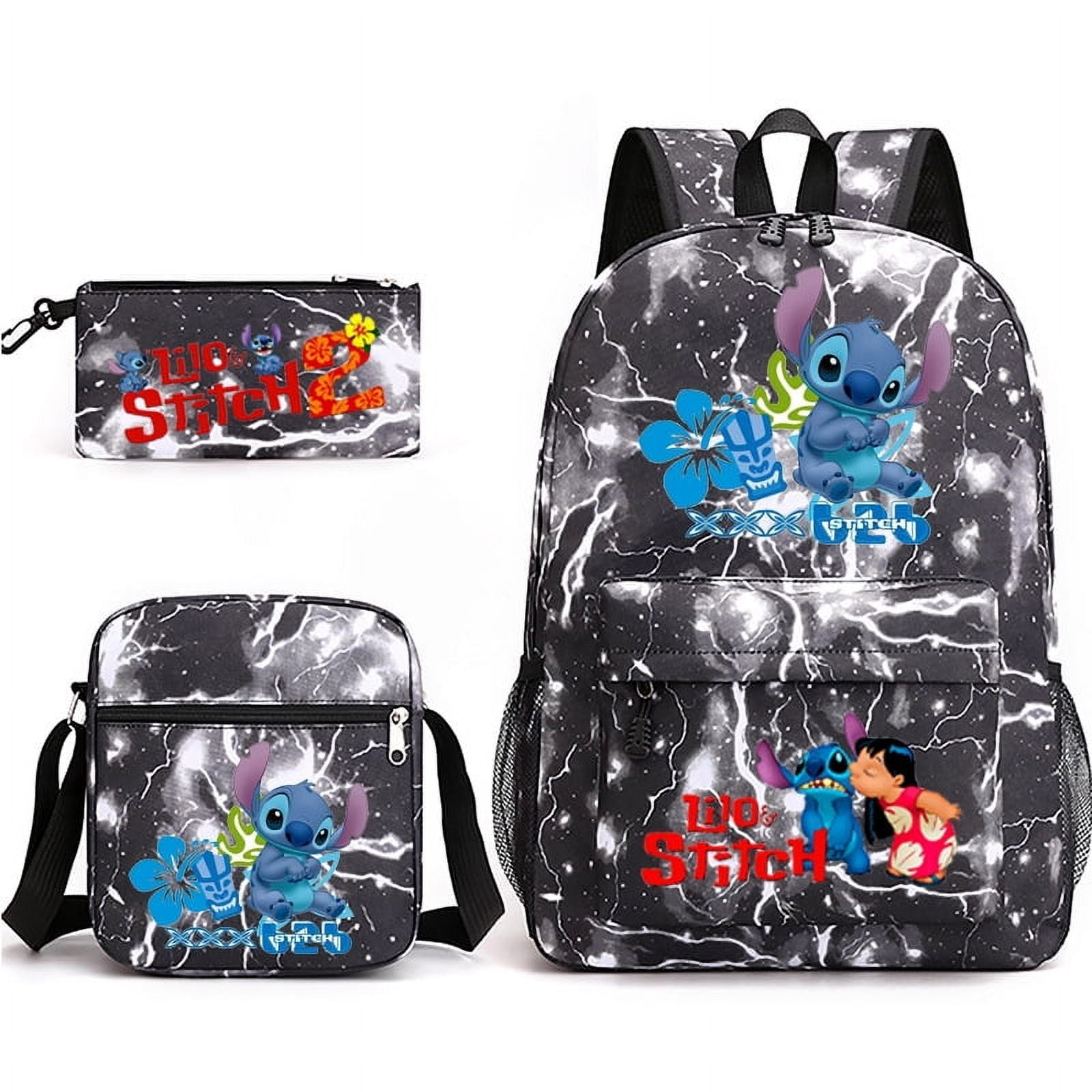 Stitch Anime Backpack Set 3 Pieces Shoulder Bag and Pencil Case for ...