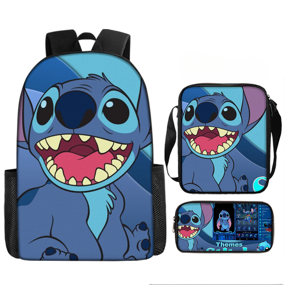 Stitch Anime Backpack Set 3 Pieces Shoulder Bag and Pencil Case for ...
