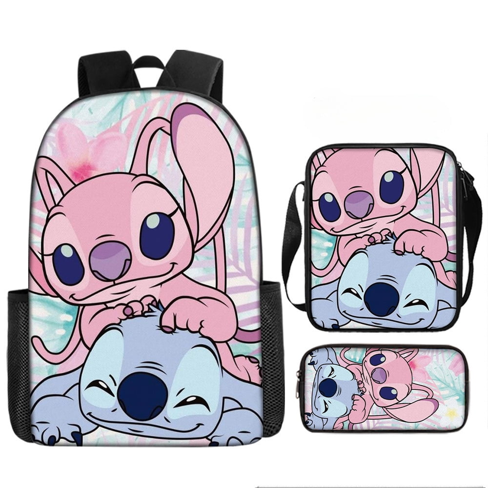 Stitch Anime Backpack Set 3 Pieces Shoulder Bag and Pencil Case for ...