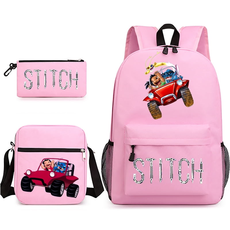 Stitch Anime Backpack Set 3 Pieces Shoulder Bag and Pencil Case for ...