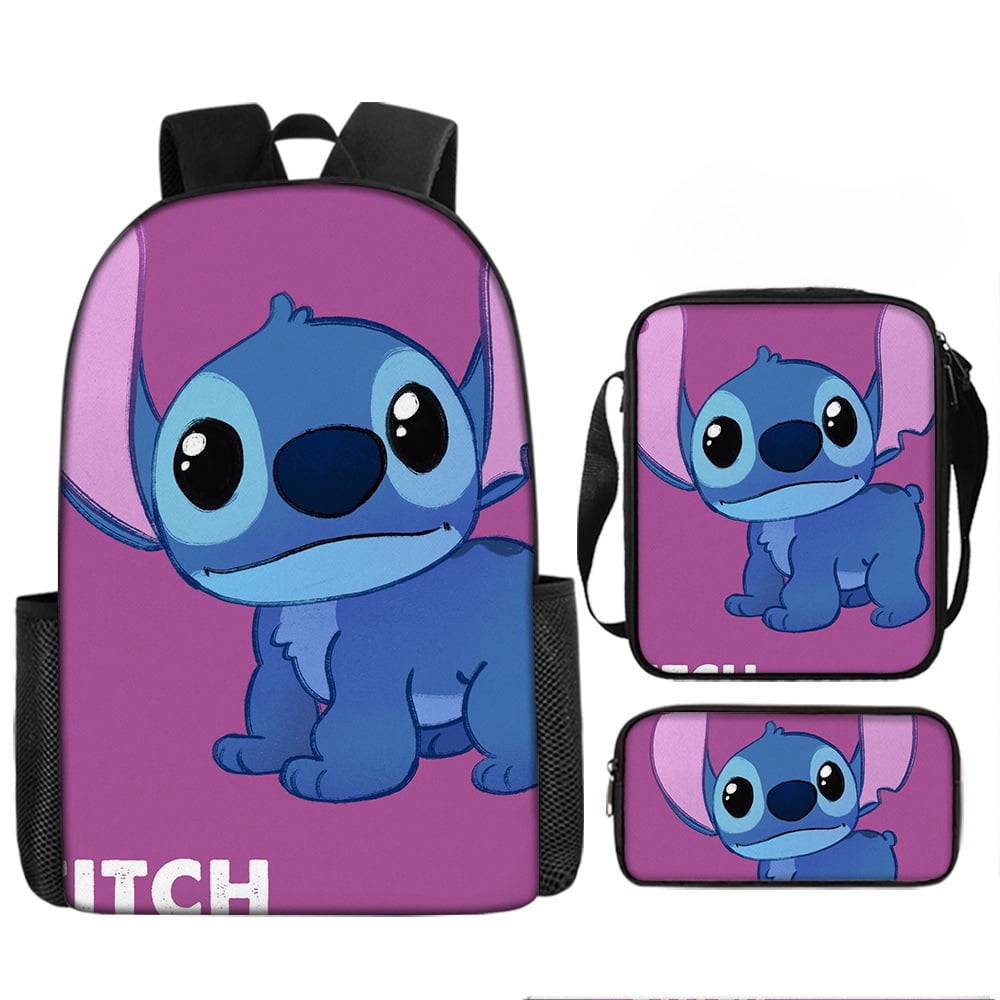Stitch Anime Backpack Set 3 Pieces Shoulder Bag and Pencil Case for ...