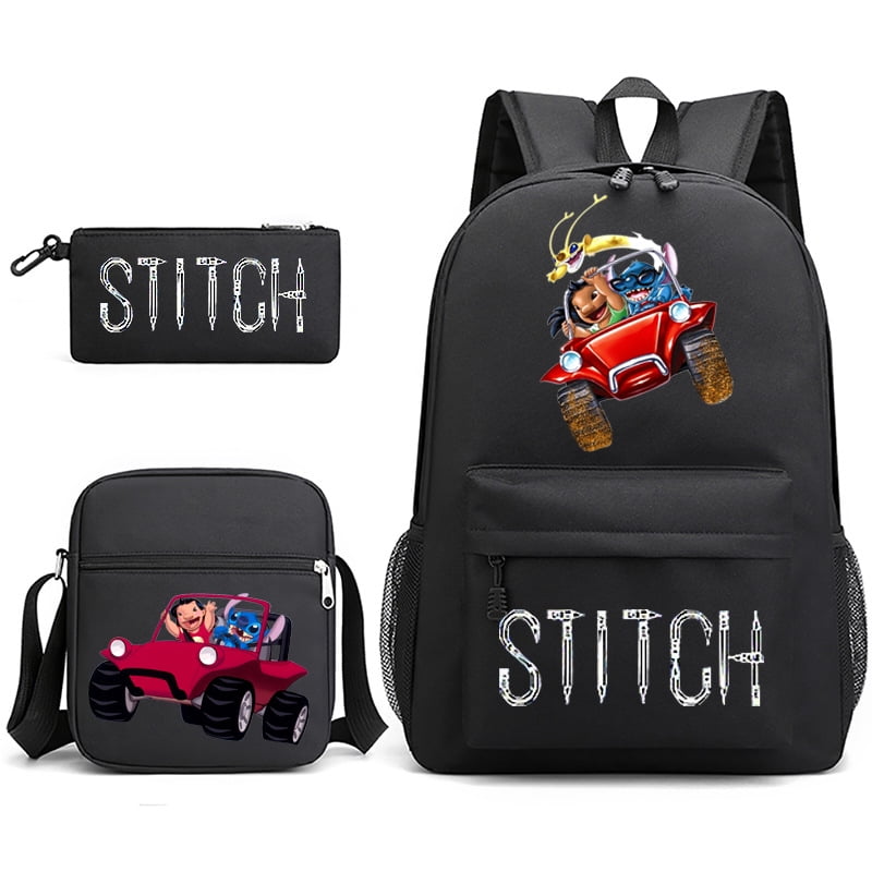 Stitch Anime Backpack Set 3 Pieces Shoulder Bag and Pencil Case for ...