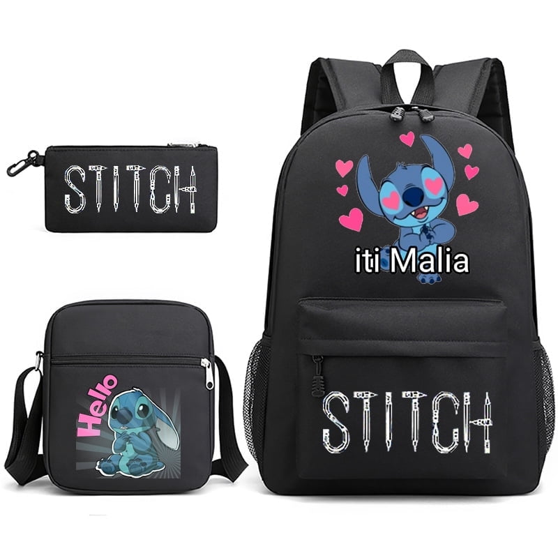 Stitch Anime Backpack Set 3 Pieces Shoulder Bag and Pencil Case for ...