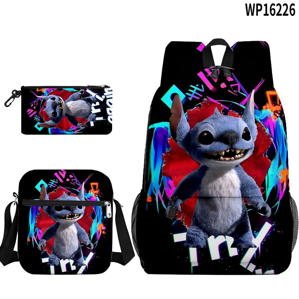 Stitch Anime Backpack Set 3 Pieces Shoulder Bag and Pencil Case for ...