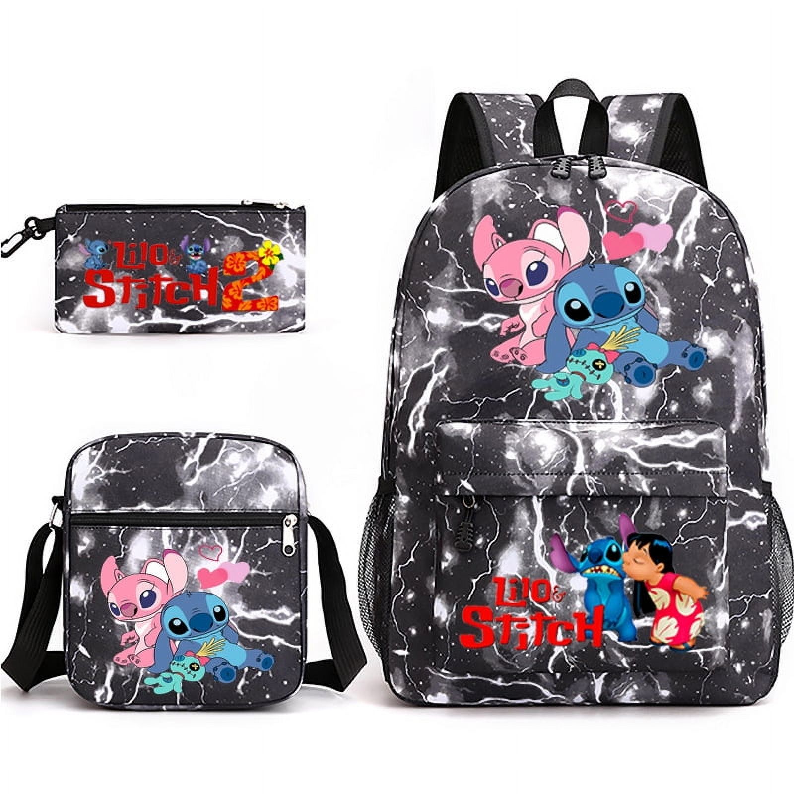 Stitch Anime Backpack for Teen/Womens/Mens Cartoon Backpack Set Daypack ...