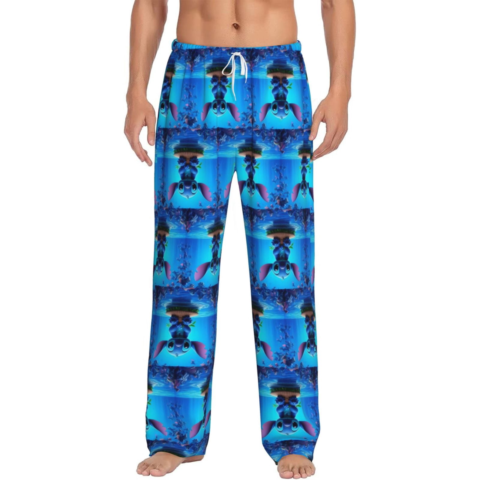 Stitch Anime Cartoon All-Over Print Men'S Black Pajama Pants - Walmart.com