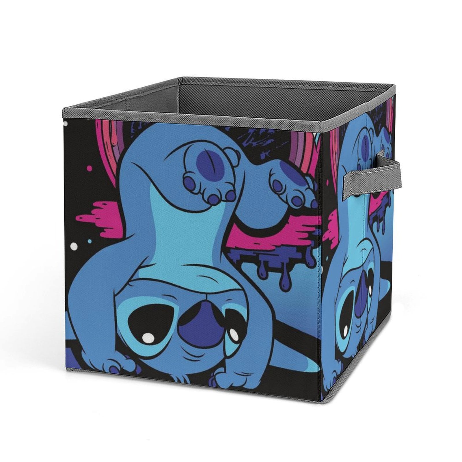 Stitch Anime Cartoon Cube Storage Bins for Shelves, Fabric Collapsible ...