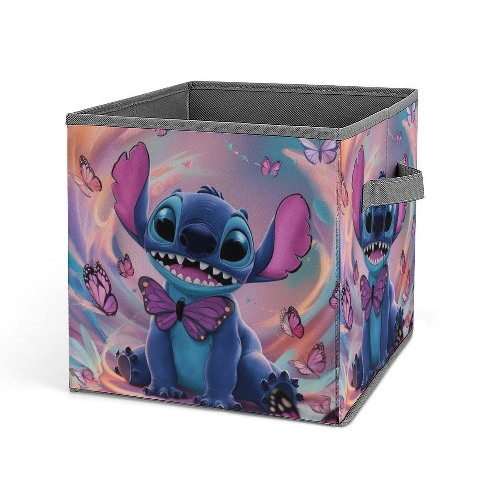 Stitch Anime Cartoon Storage Basket Collapsible Organizer with Handle ...