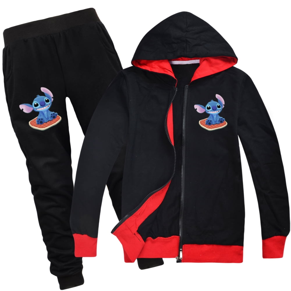 Stitch Anime Lilo & Stitch Zip-Up Tracksuit Set for Kids - Perfect for ...