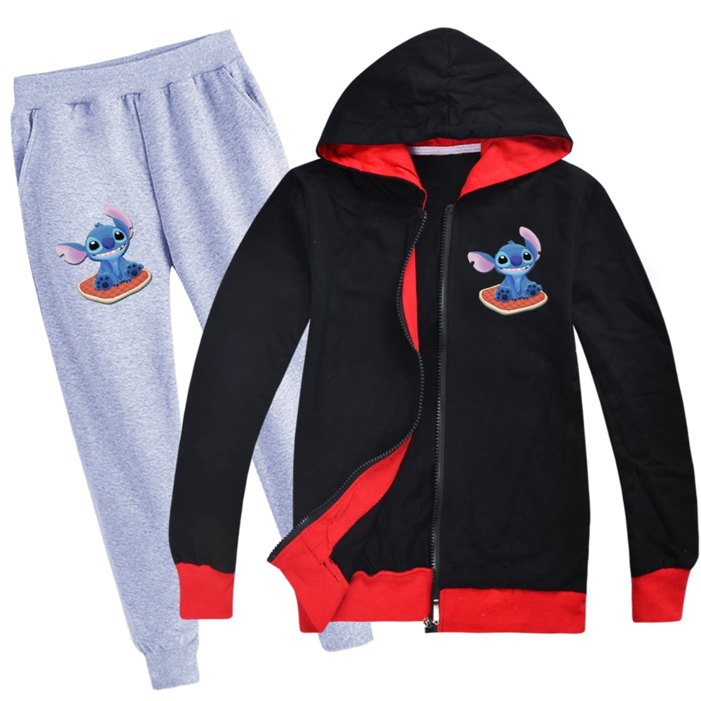 Stitch Anime Lilo & Stitch Zip-Up Tracksuit Set for Kids - Perfect for ...