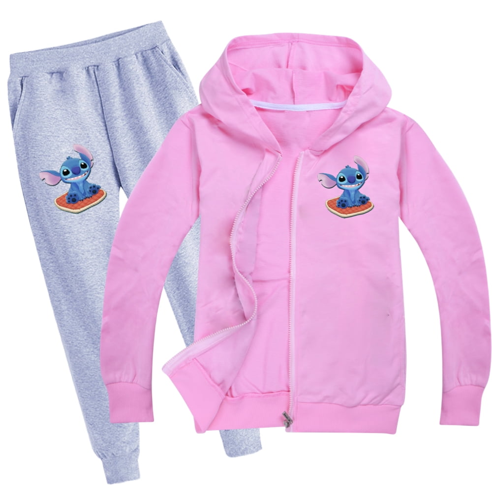 Stitch Anime Lilo & Stitch Zip-Up Tracksuit Set for Kids - Stylish and ...